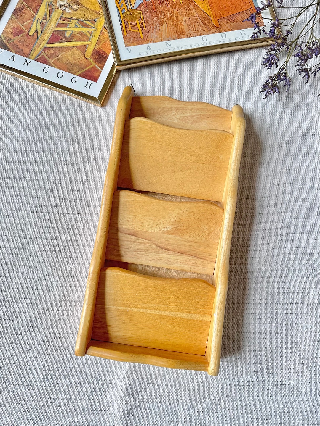 Vintage Solid Oak Wood Letters Holder | Vintage Ranch Style Letters ...