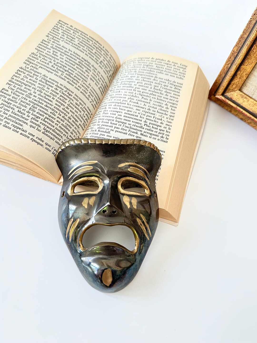 Vintage Solid Brass Theater Mask | Vintage Tragedy and Comedy Wall ...