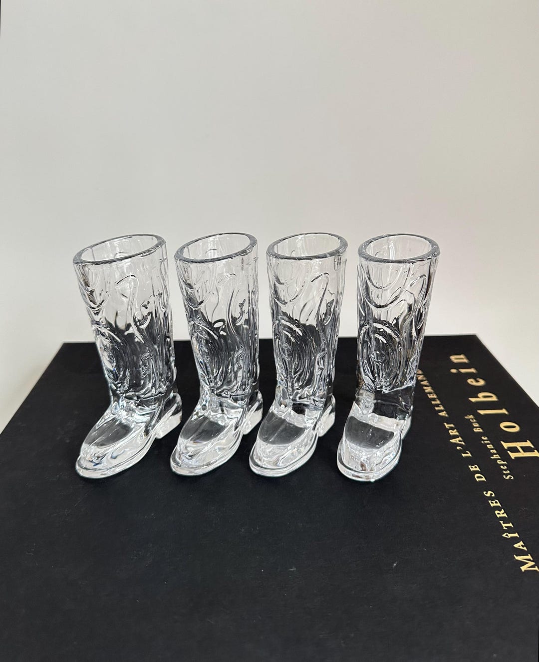 Vintage Cowboy Boot Drinking Glasses Shot Glasses With Tray Vintage ...