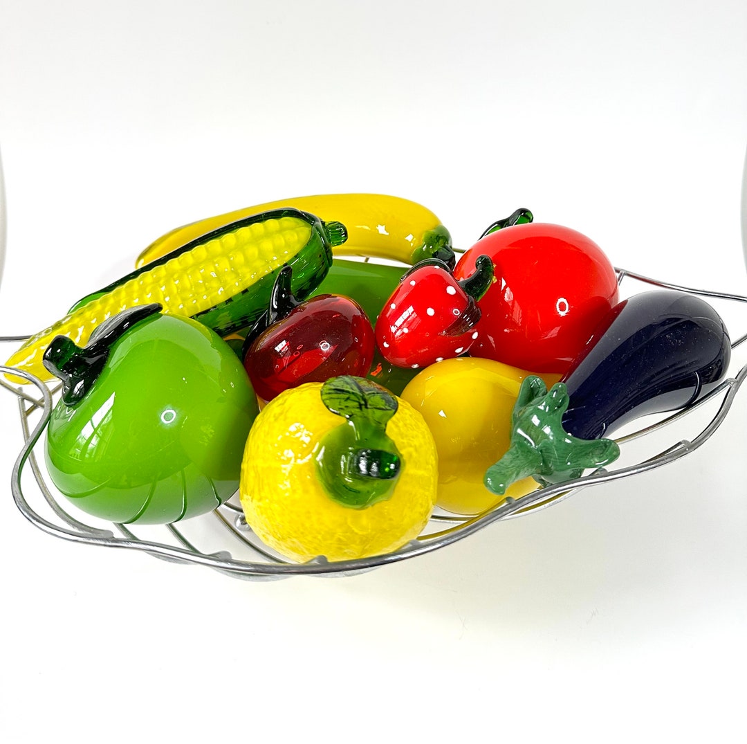 Vintage Murano Style Hand Blown Glass Fruits | Decorative Glass Fruits ...