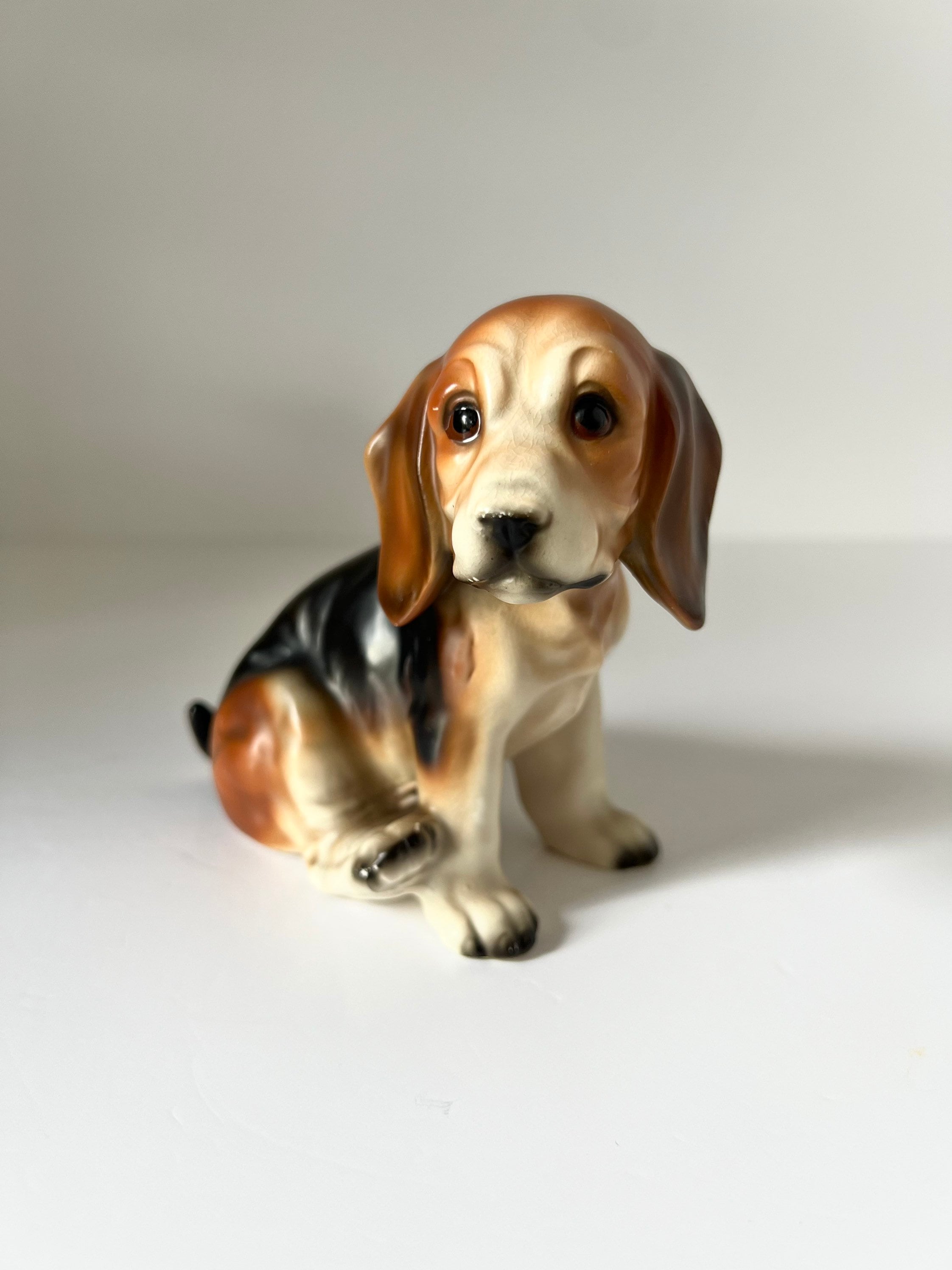 Vintagemcm Beagle Dog Figurine Made in Japan Porcelain Hand Painted ...