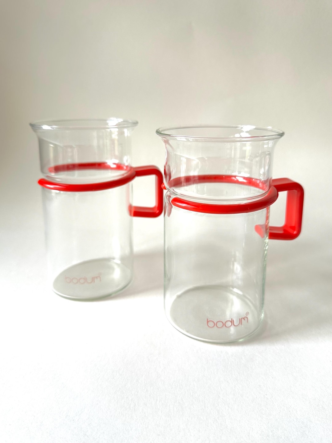 Vintage Space Age Red Bodum Carsten Jorgensen Star Trek Tea Glasses or ...