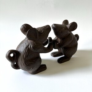 Vintage Heavy Cast Iron Mouse Sitting Upright With Paws Positioned to ...