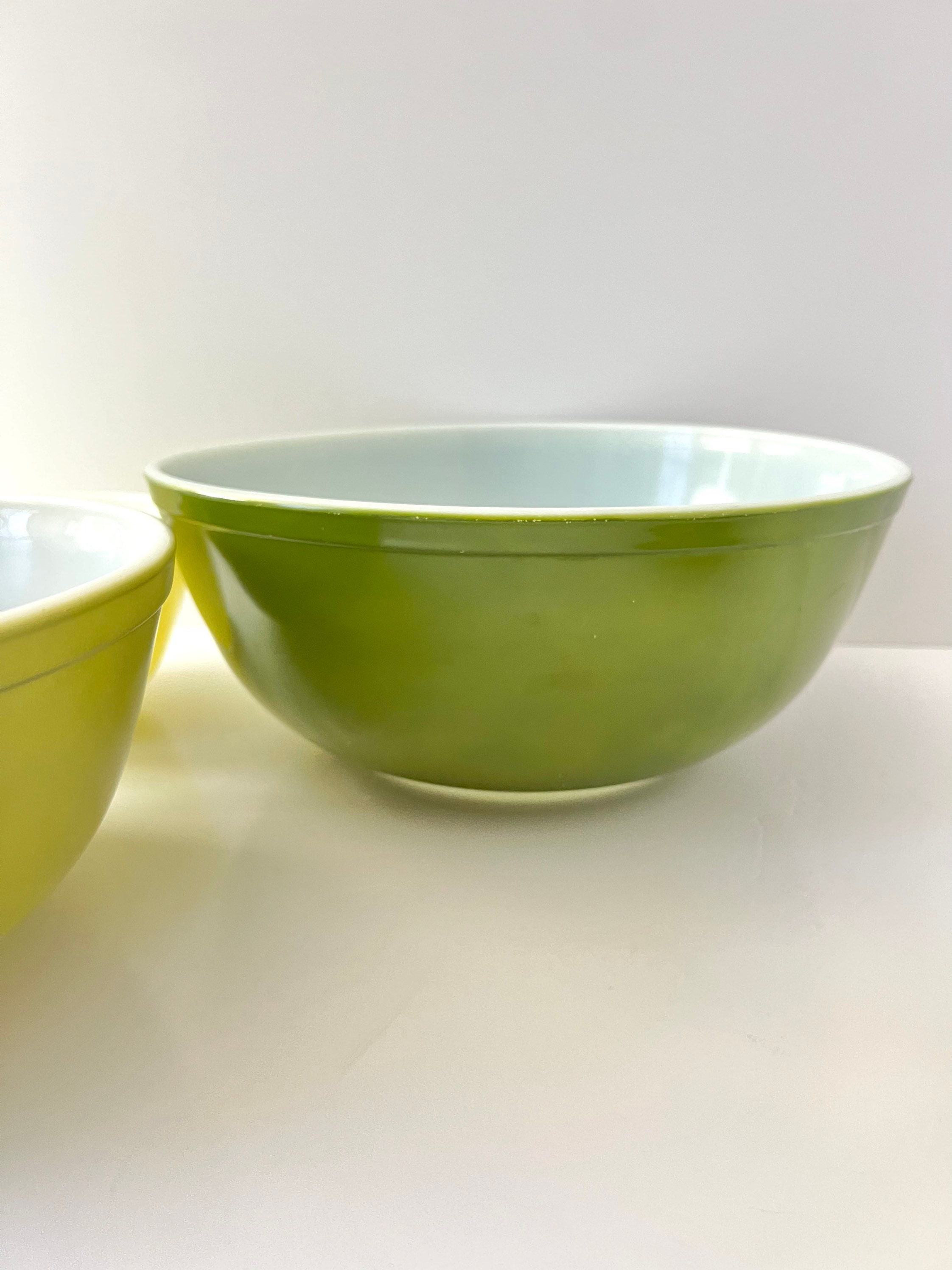 Vintage Pyrex Verde Green Full Set of 4 Mixing Bowls Vintage - Etsy