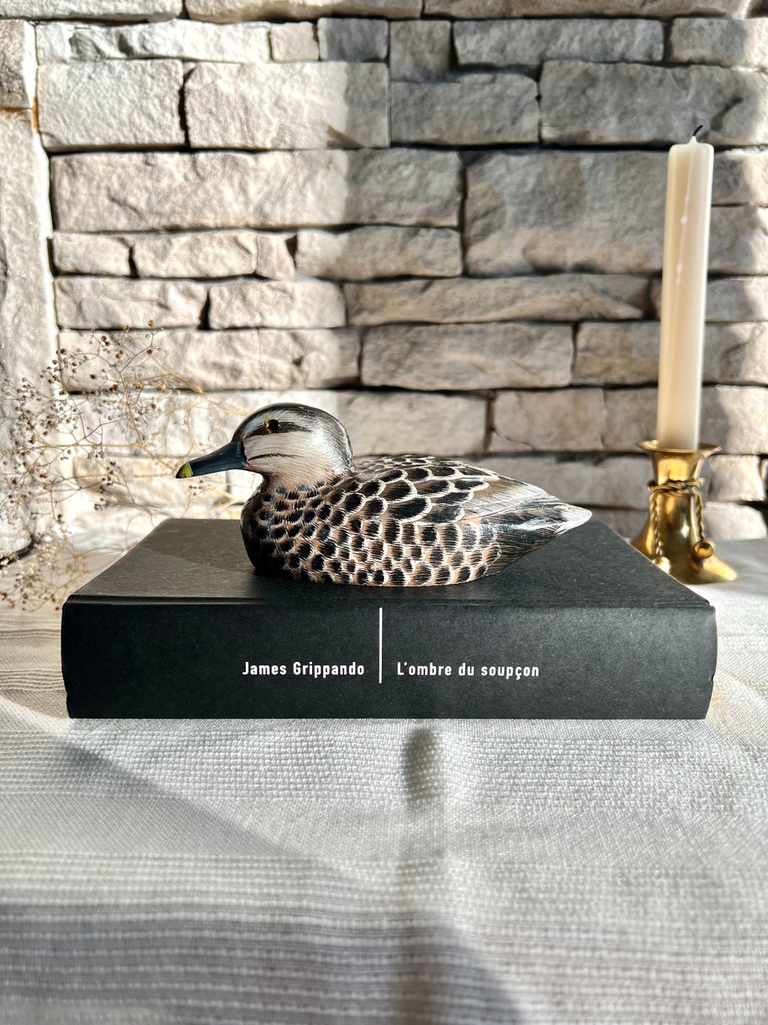 Vintage Handmade Wooden Duck Sculpture | Retro Modern Home Decoration ...