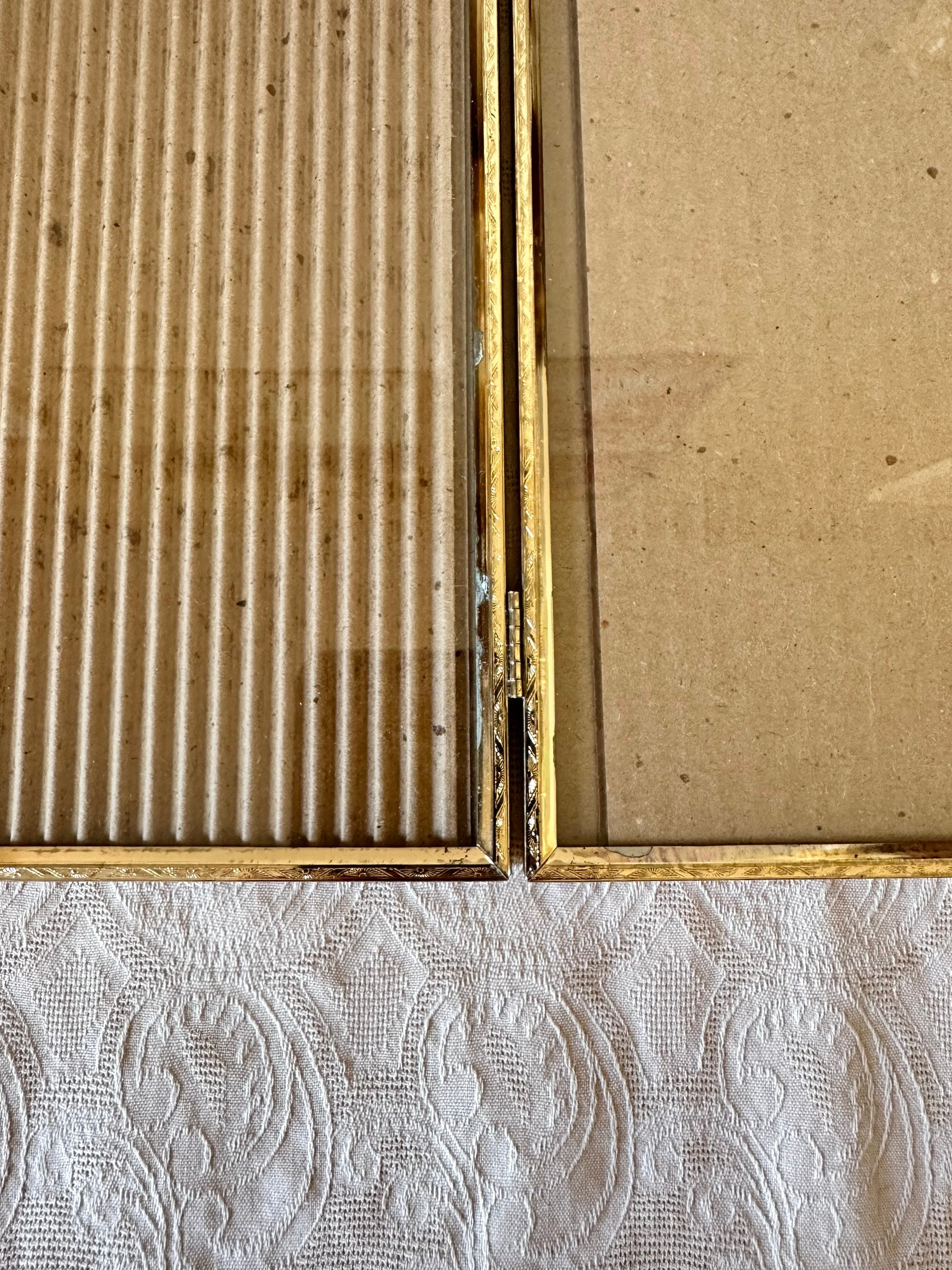 Vintage Brass Folding Double Photo Frame 8x10 Double Frame Picture ...