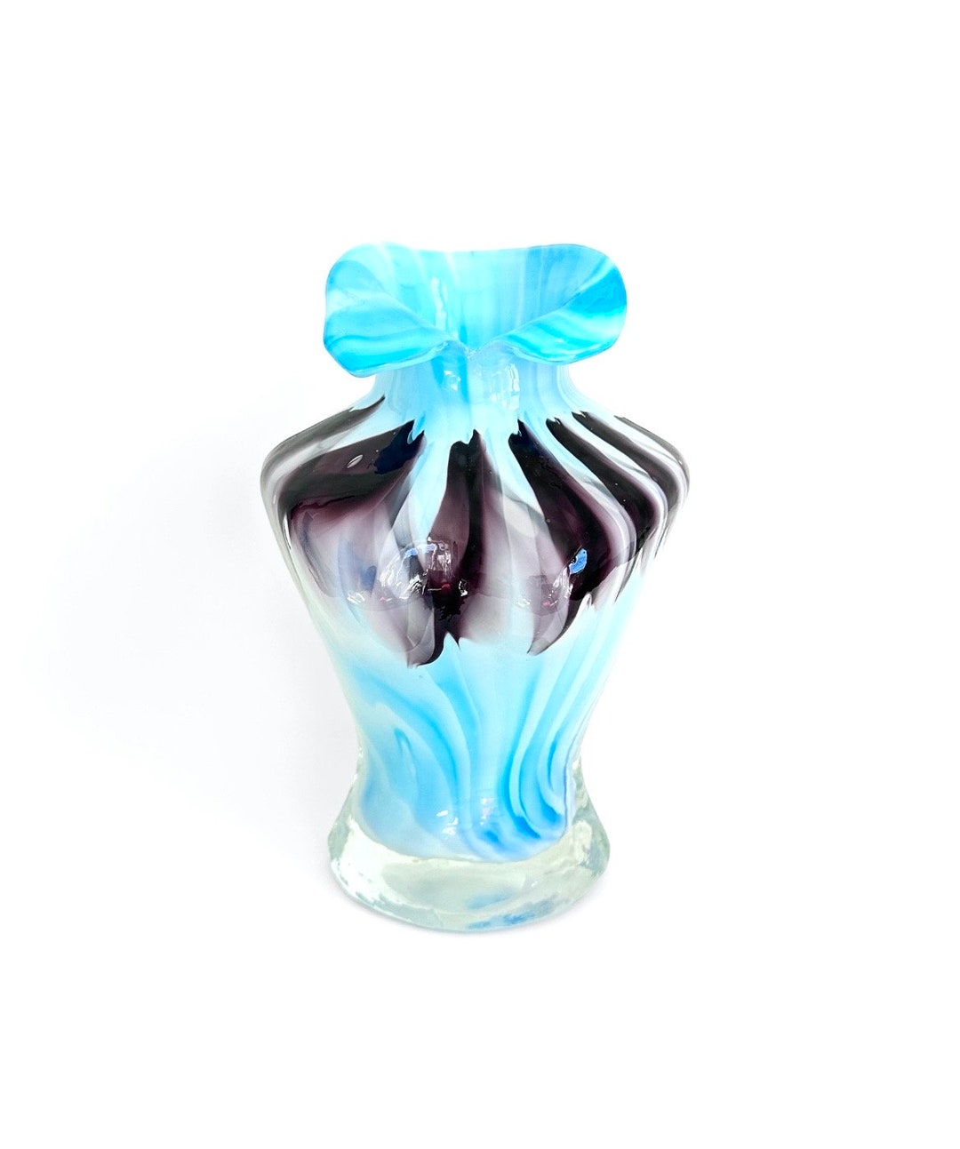 Vintage 11” Murano Italy Torso Art Glass Vase | Mid Century Swirl Light ...