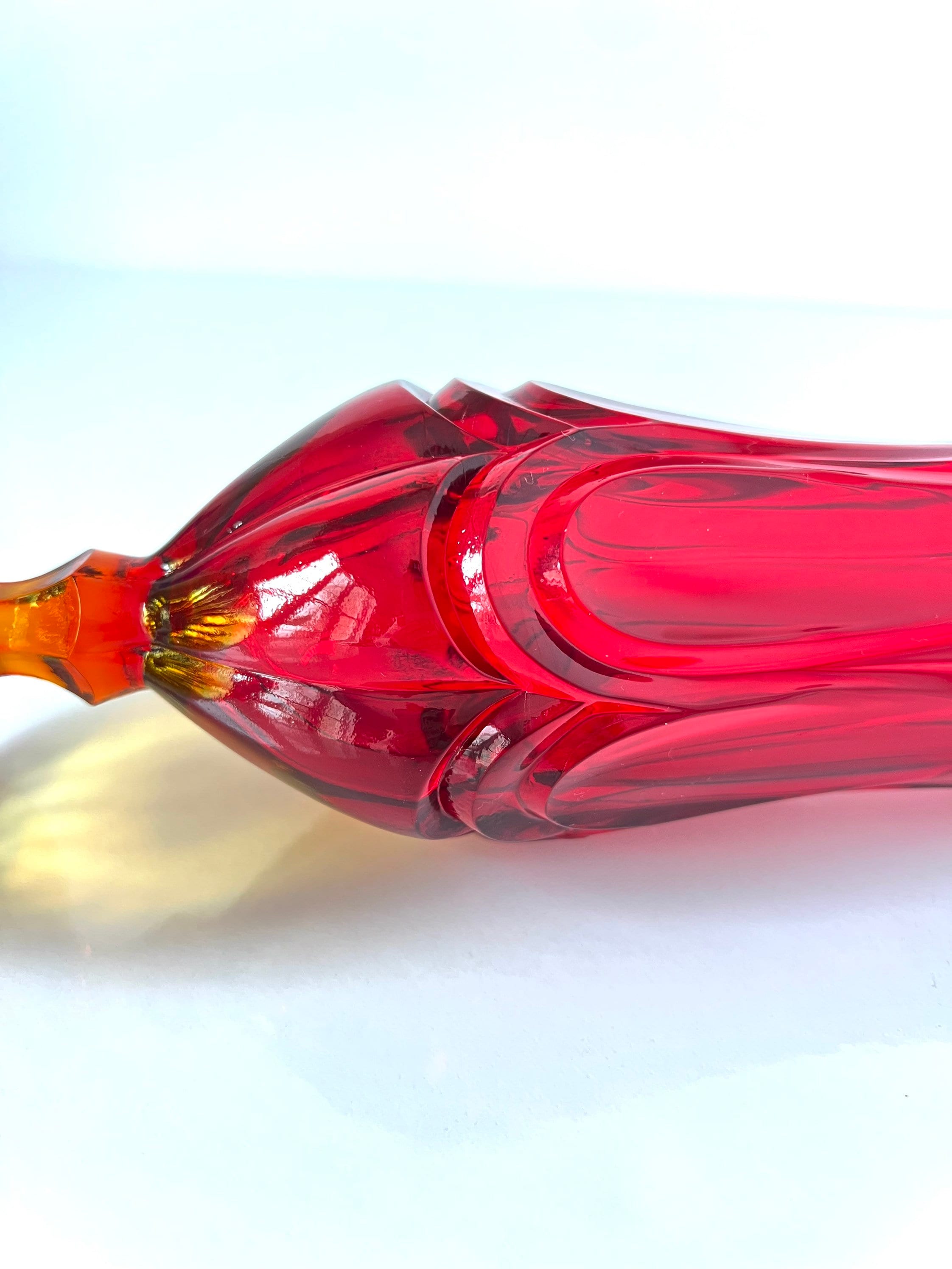 Epic Viking Collection Red Orange Persimmon Drape Vase MCM Viking Drape ...