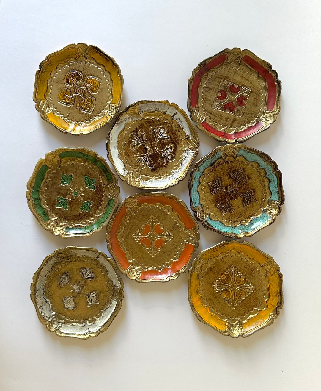 Vintage Italian Florentine Coasters Made in Italy - Etsy