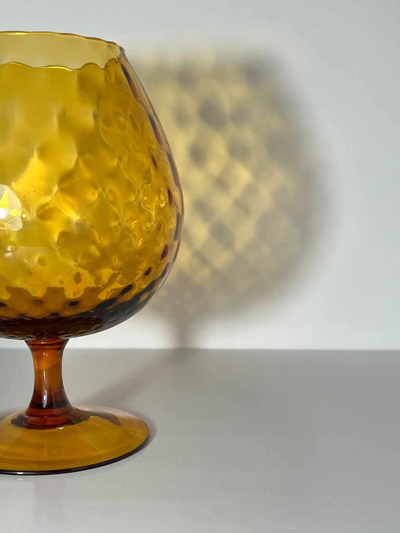 Vintage Italian 1960's Grand MCM Amber Empoli Optic Glass Balloon ...