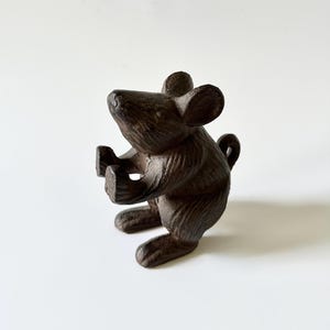 Vintage Heavy Cast Iron Mouse Sitting Upright With Paws Positioned to ...