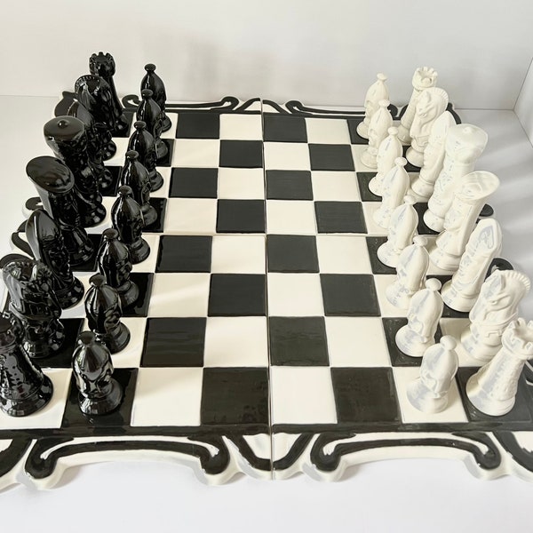 Ceramic Chess Set - Etsy