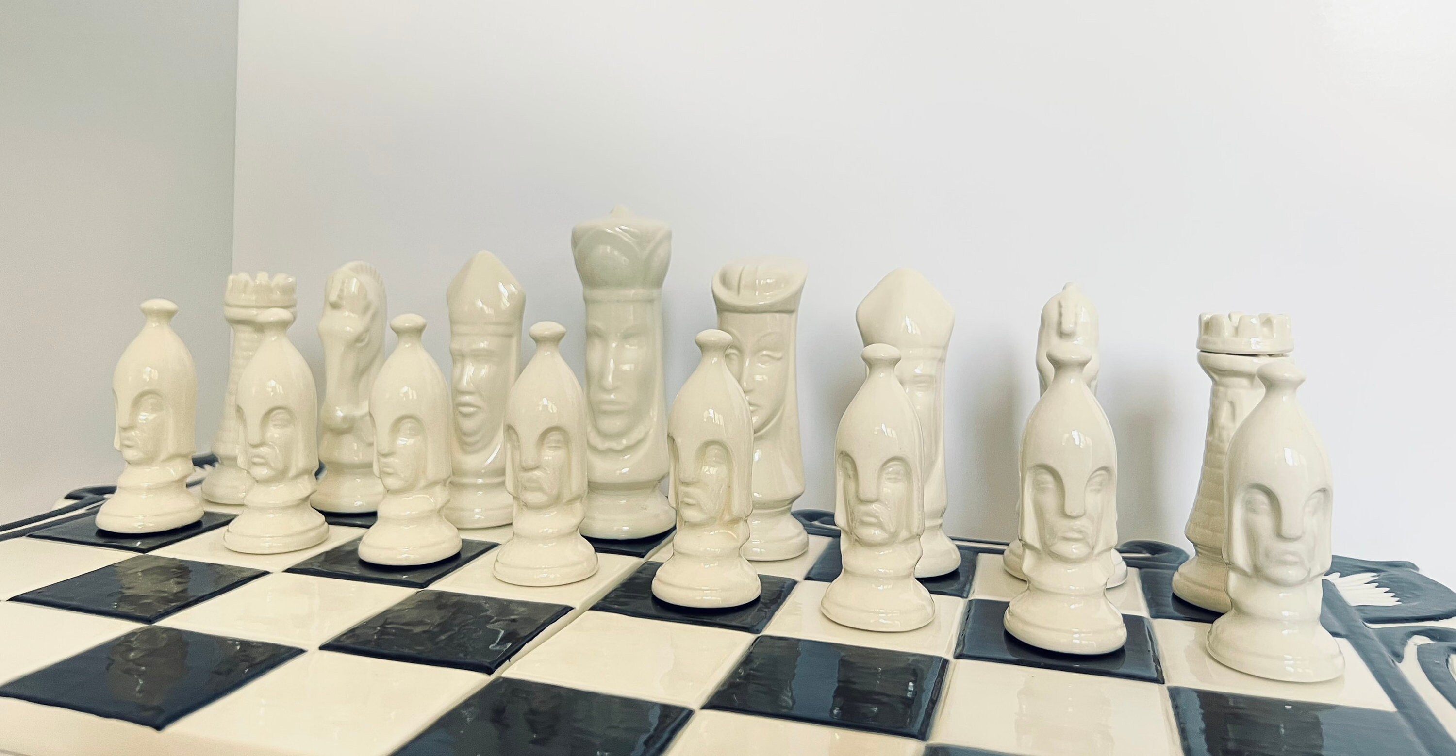 Original Vintage Scioto Ceramics Chess Set Board 32 Chess Pawns / Board ...
