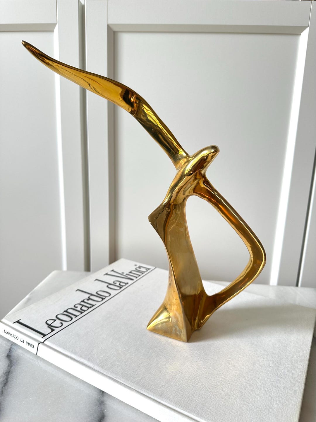 Mid Century Heavy Solid Brass Seagull Bird in Flight | Mid Century ...