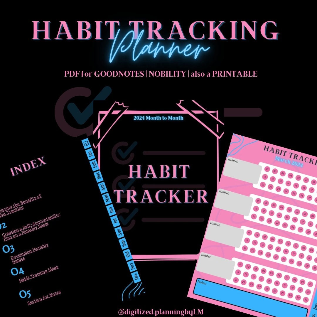 Monthly Habit Tracker | Habit Tracker Bullet Planner | Habit Tracker ...