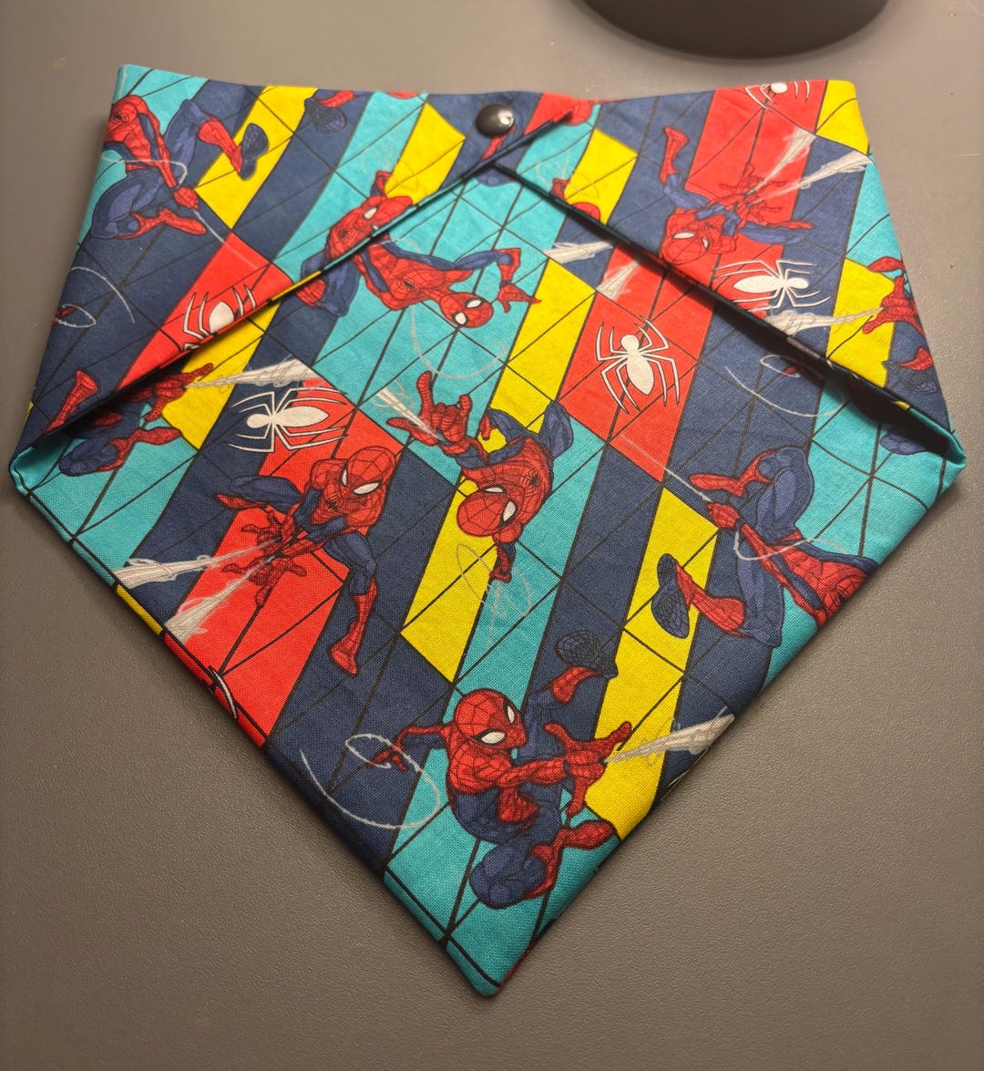 Spiderman Snap on Dog Bandana - Etsy