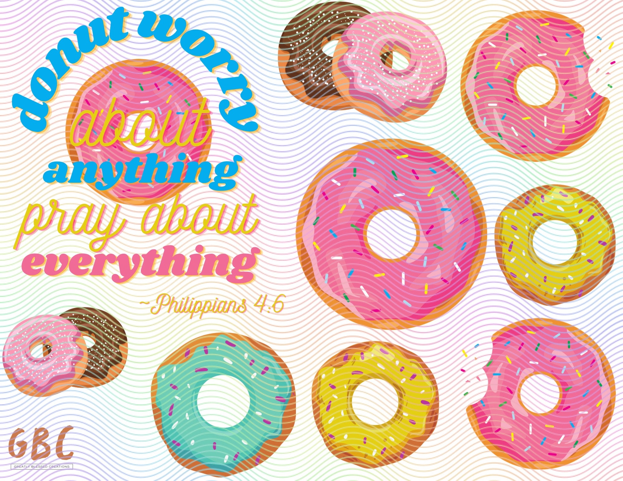 Donut Worry Bible Journaling Printable Digital File - Etsy