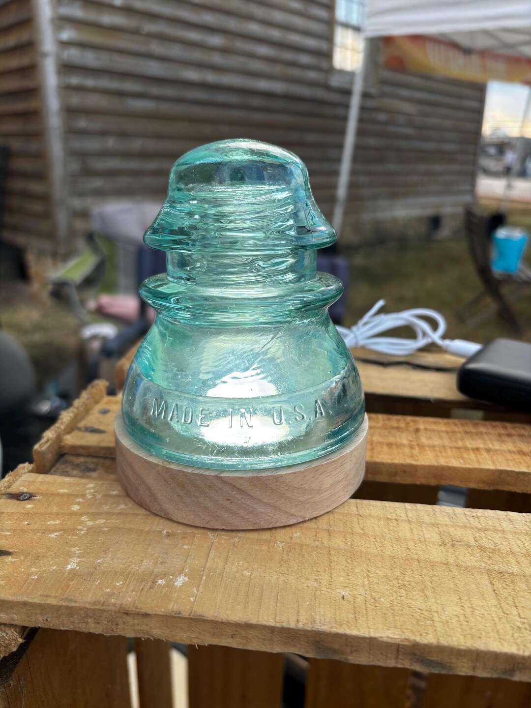 Vintage Glass Insulator LED Light - Etsy