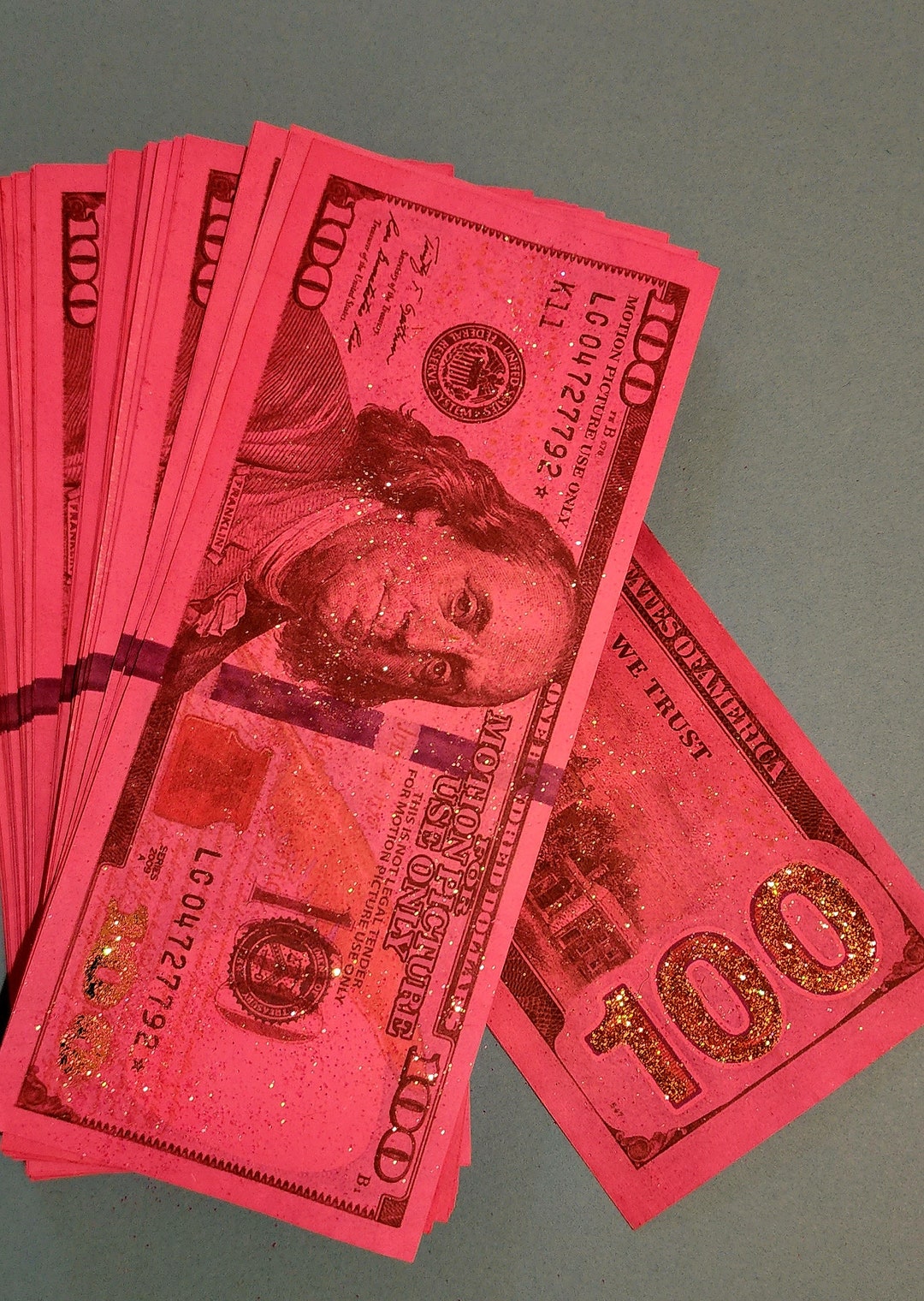 Pink Glitter Money - Etsy