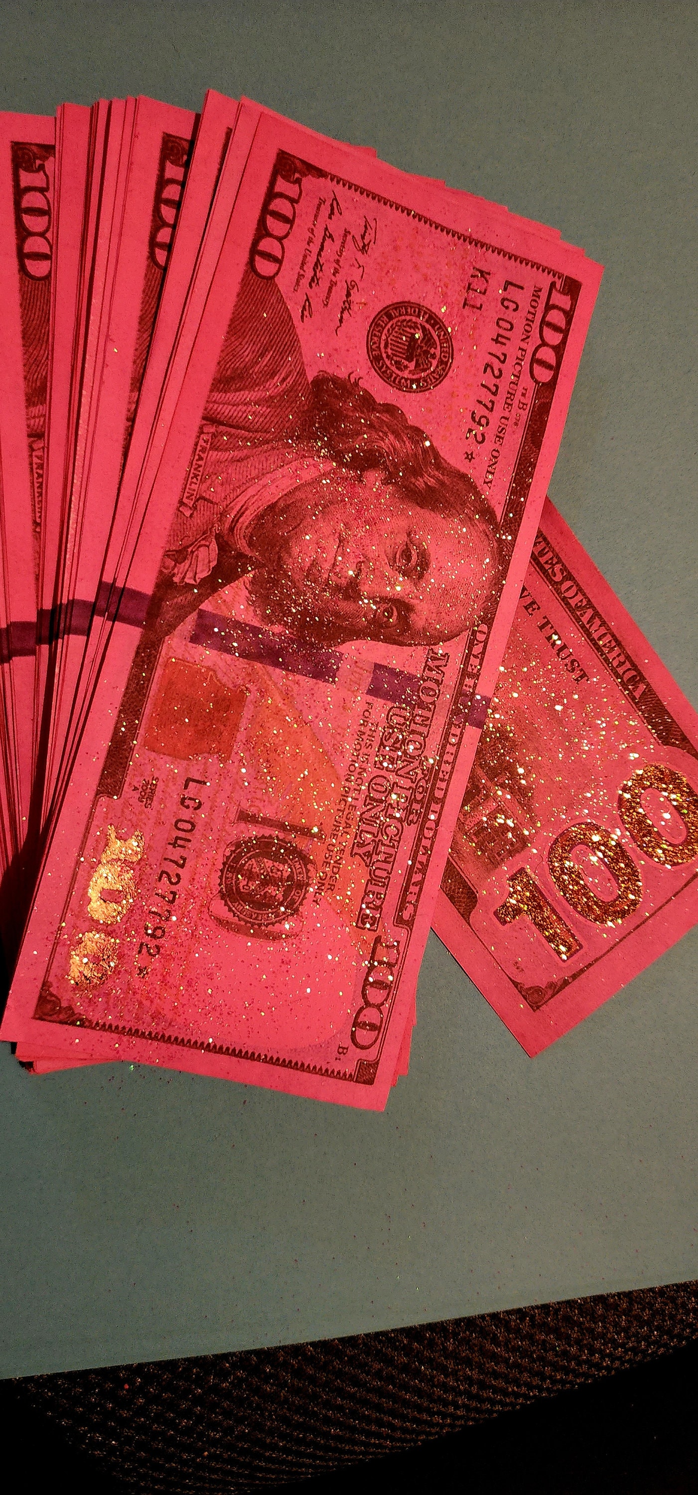 Pink Glitter Money - Etsy