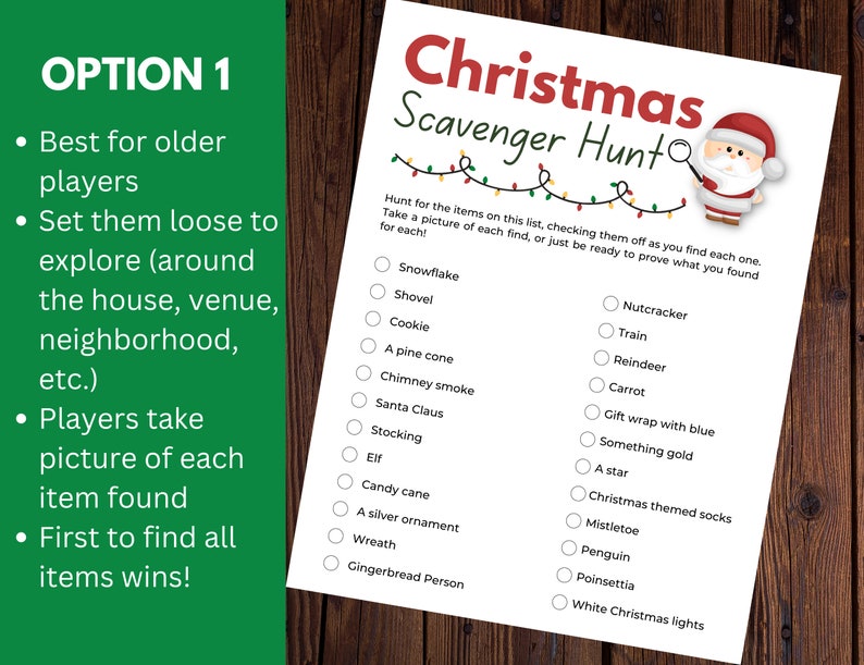 Christmas Scavenger Hunt for Kids, Teens, and Adults | Christmas Party ...