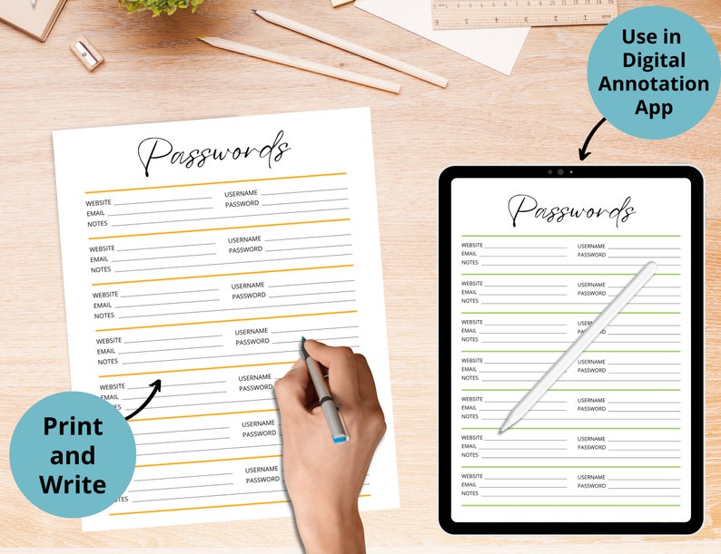 Password Tracker Printable to Organize Your Internet Logins and ...