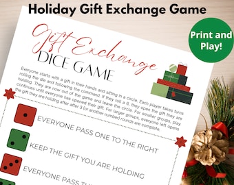 Roll the Dice Gift Exchange Printable, White Elephant Gift Exchange ...