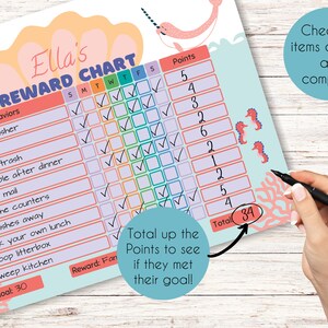 Reward Chart With Under the Sea Theme | Editable Chore Chart for Kids ...