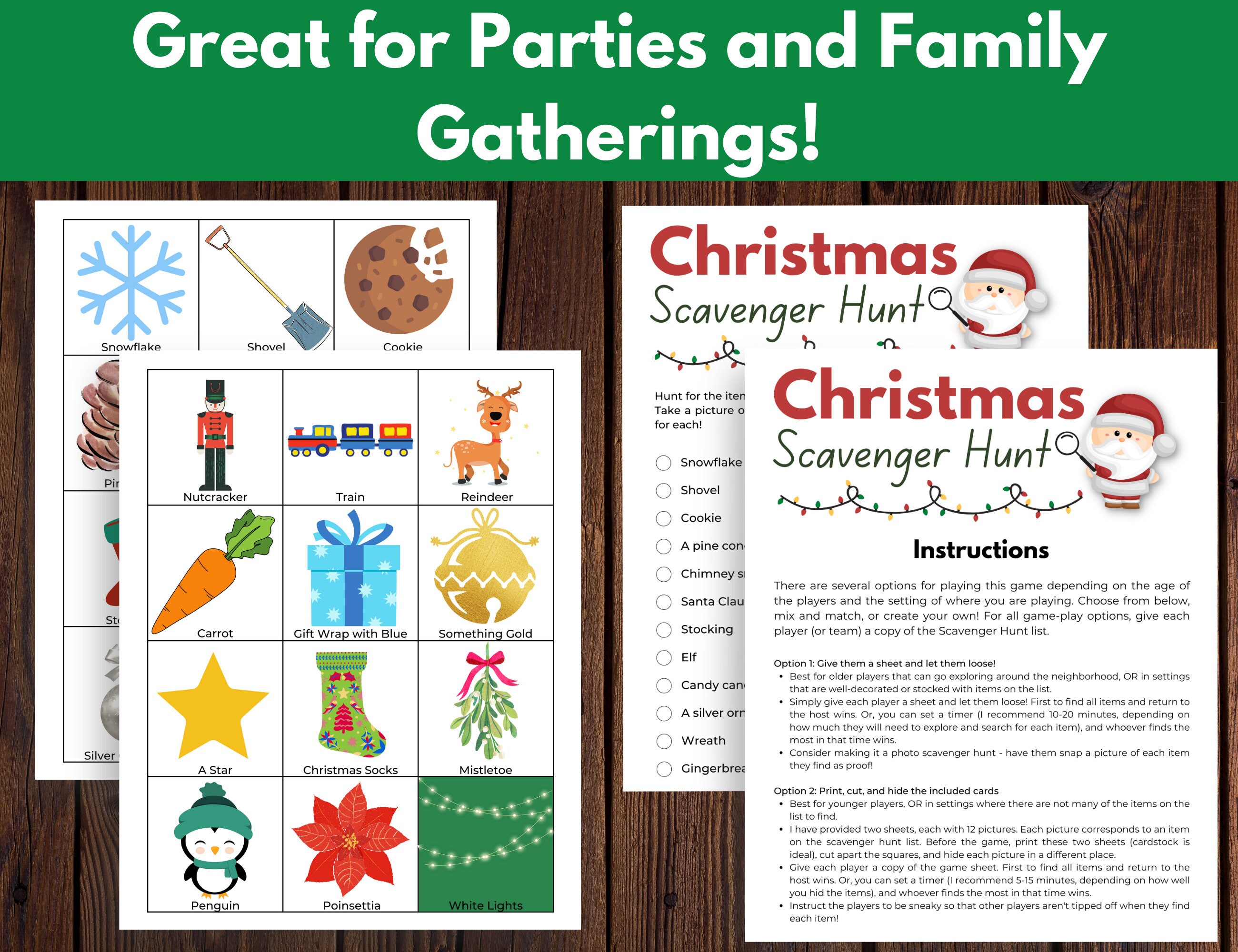 Christmas Scavenger Hunt for Kids, Teens, and Adults | Christmas Party ...