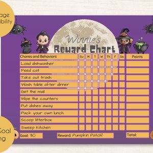 Halloween Reward Chart | Editable Chore Chart for Kids | Editable ...