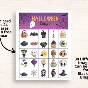 Halloween Bingo Cards With Chips | Halloween Bingo Printable | Bingo ...