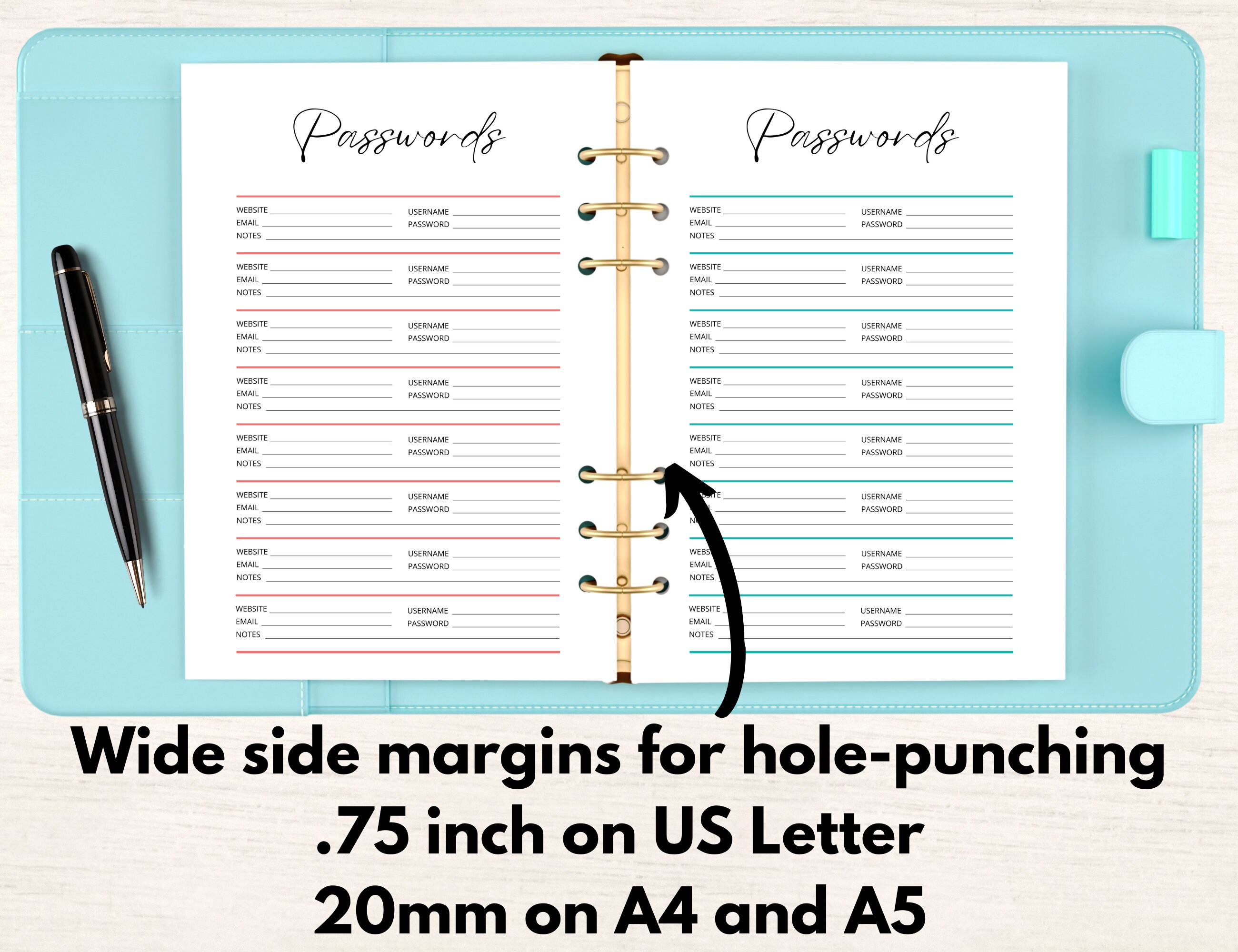 Password Tracker Printable to Organize Your Internet Logins and ...