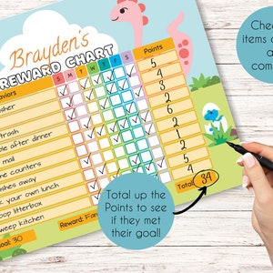 Reward Chart With Dinosaur Theme | Editable Chore Chart for Kids ...