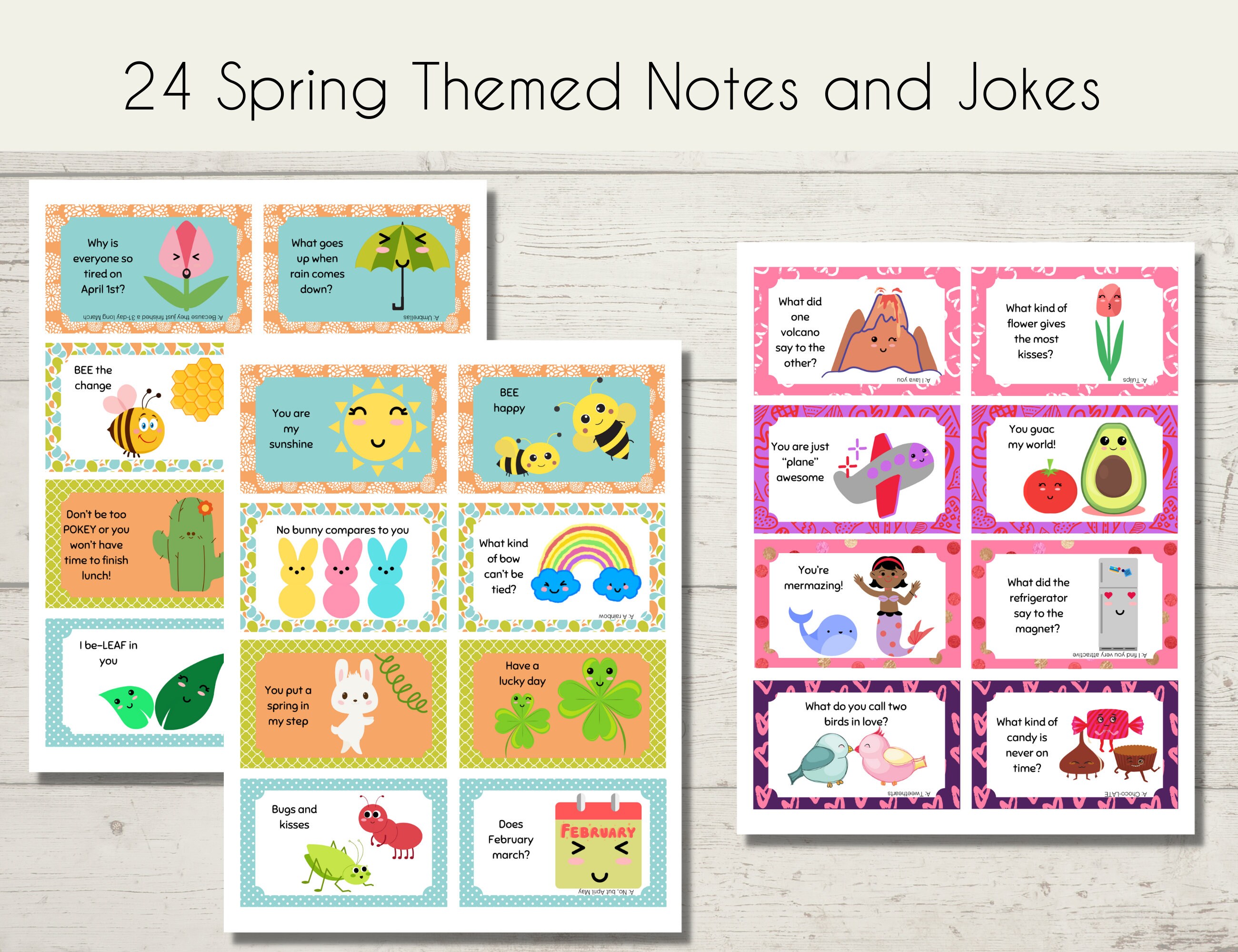 Lunch Box Notes for Kids Printable Lunch Box Jokes, Positive ...