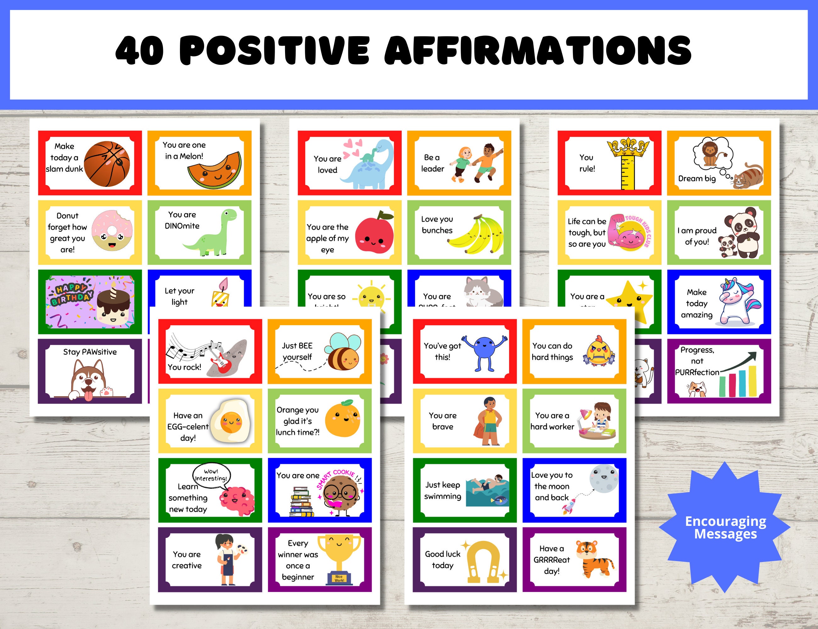 Positive Affirmation Lunchbox Notes for Kids - Etsy
