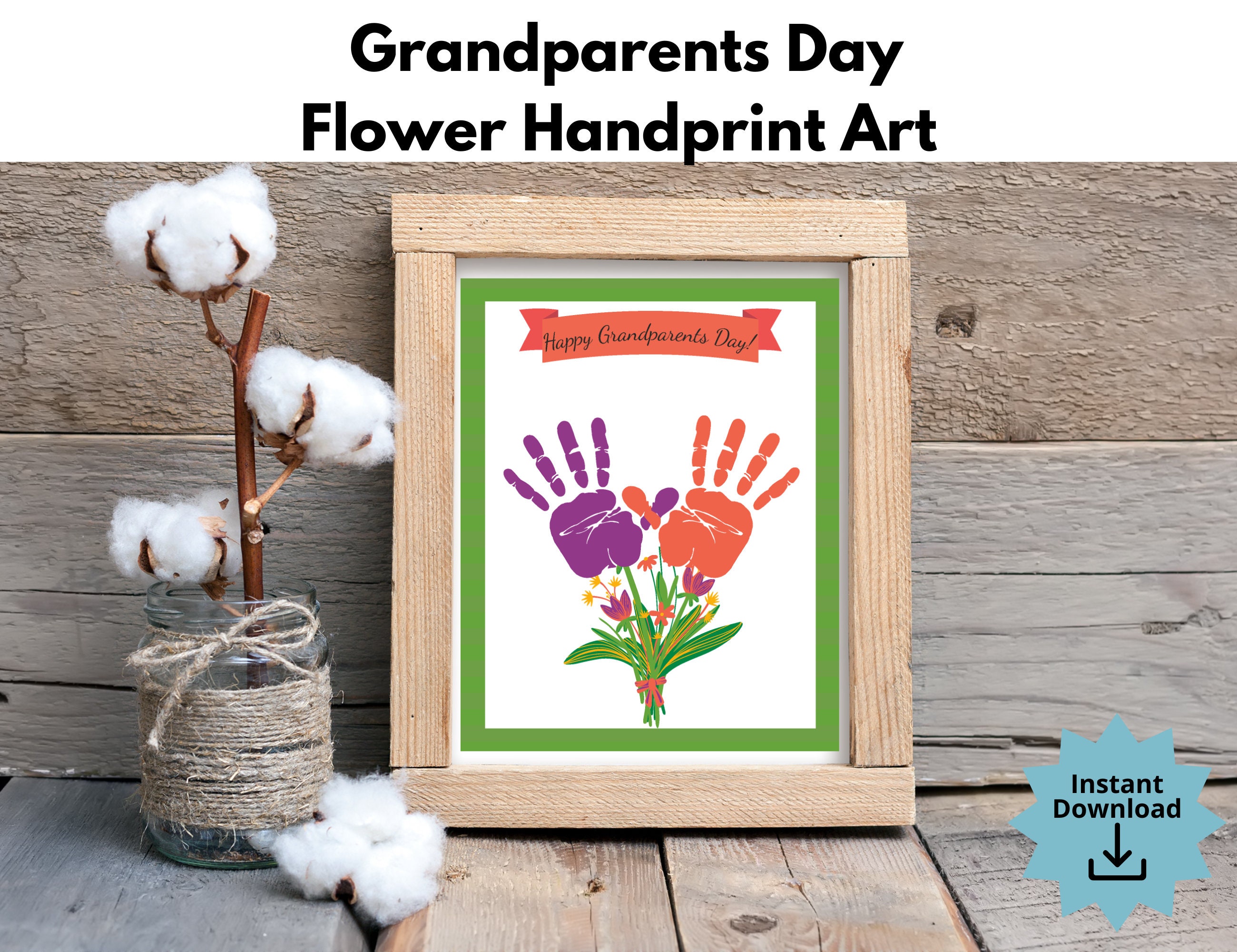 Printable Handprint Art | Happy Grandparents Day| Grandparents Day ...