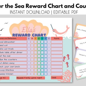 Reward Chart With Under the Sea Theme | Editable Chore Chart for Kids ...