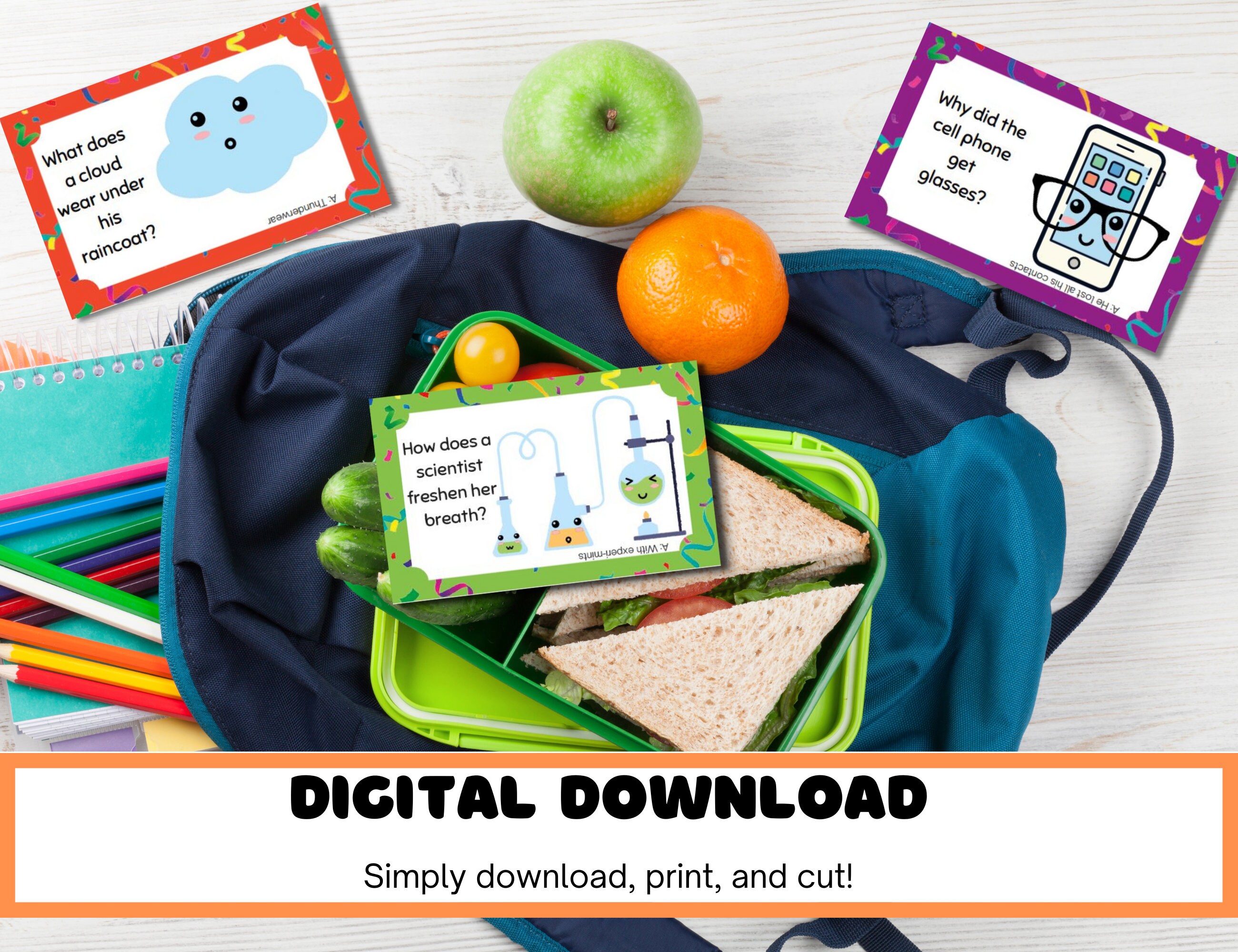 Printable Lunch Box Jokes for Kids | Lunchbox Notes - Etsy