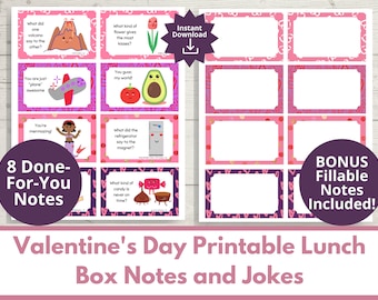 Printable Lunch Box Jokes for Kids Lunchbox Notes - Etsy