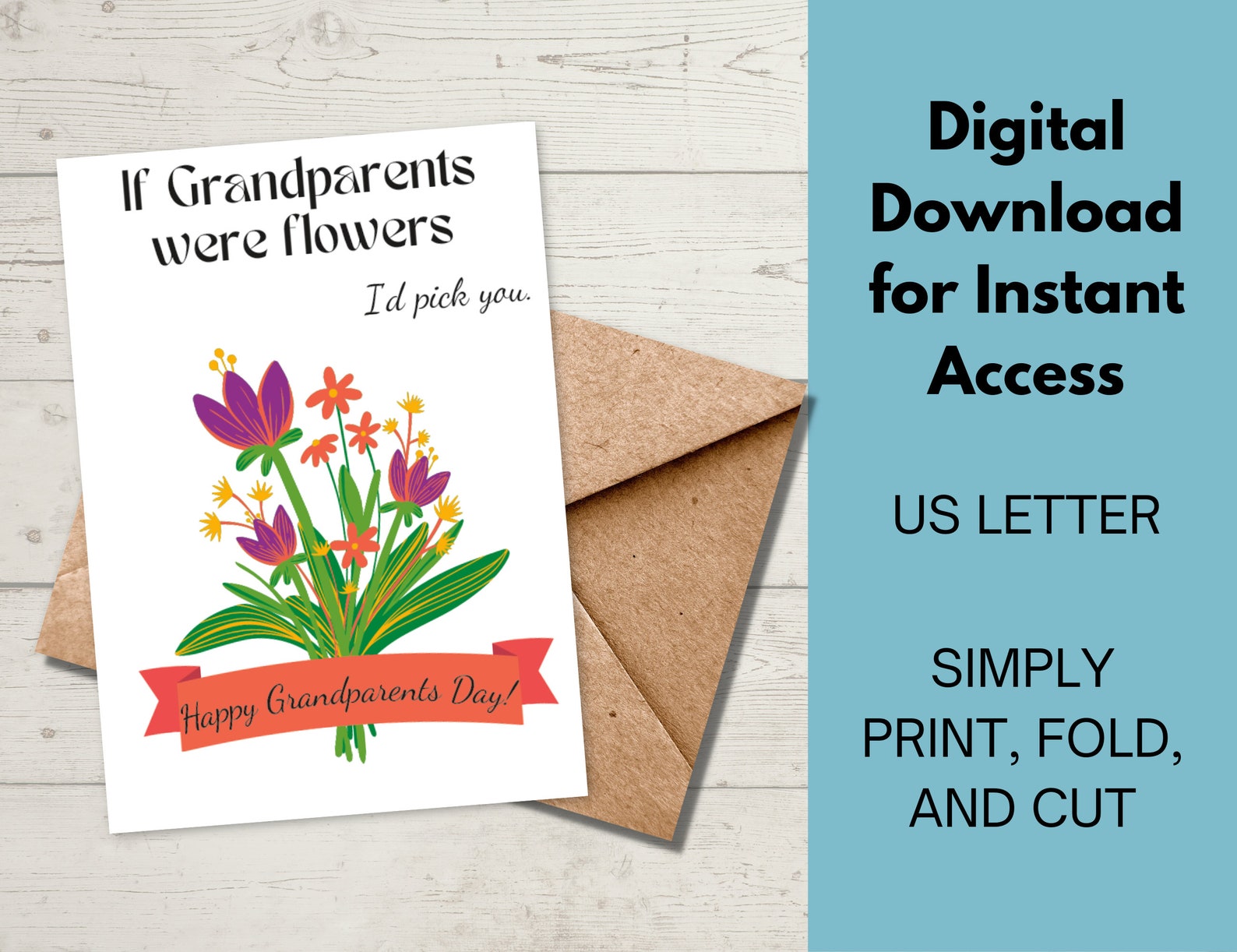 Printable Grandparents Day Card | Happy Grandparents Day | Floral ...