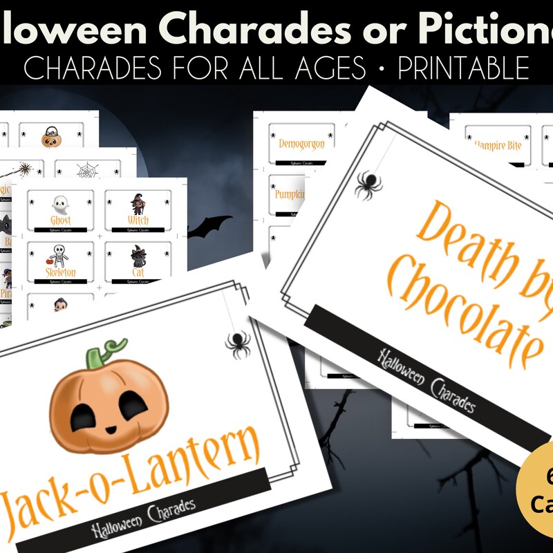 Halloween Charades Games - Etsy