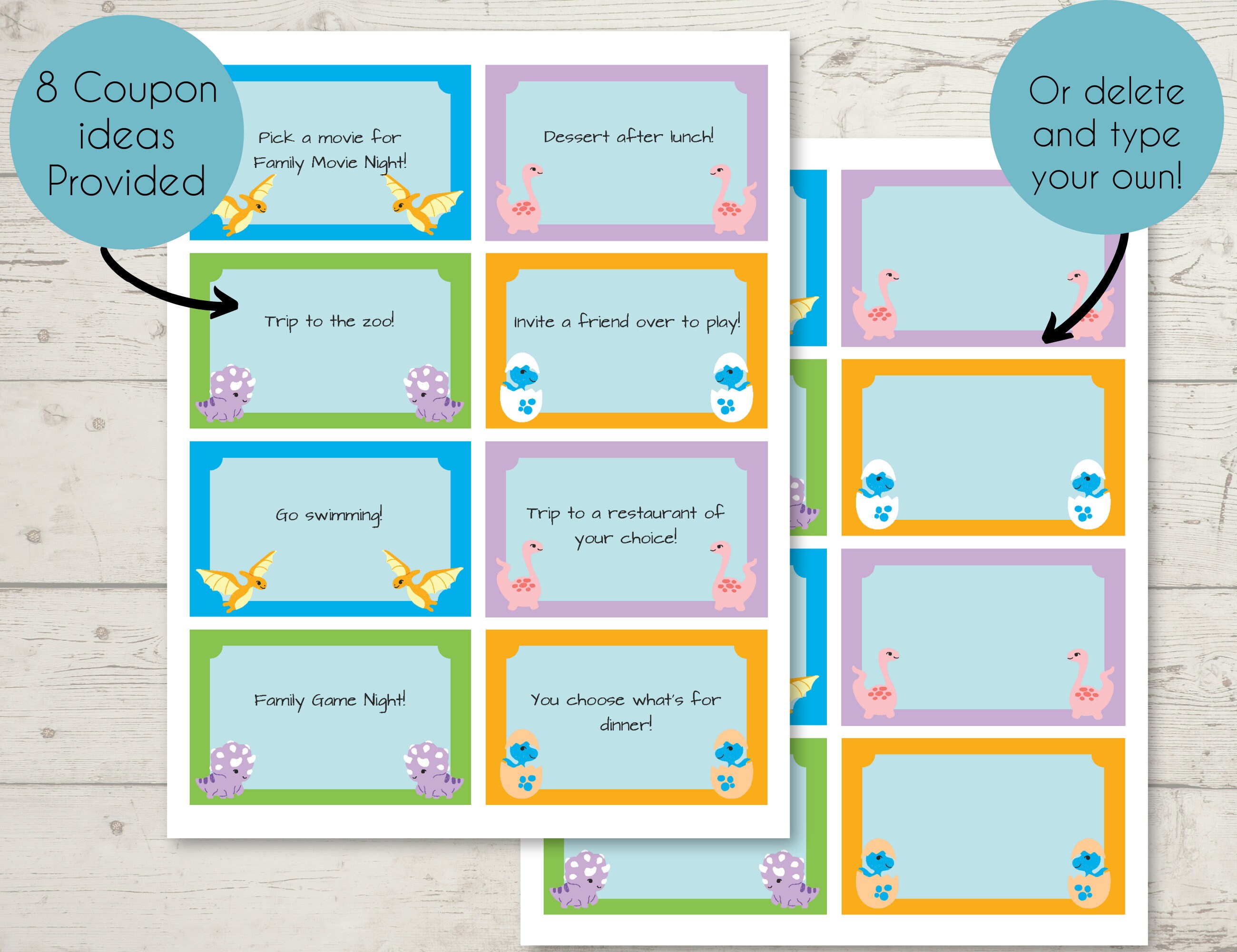 Reward Chart With Dinosaur Theme Editable Chore Chart for Kids Editable ...