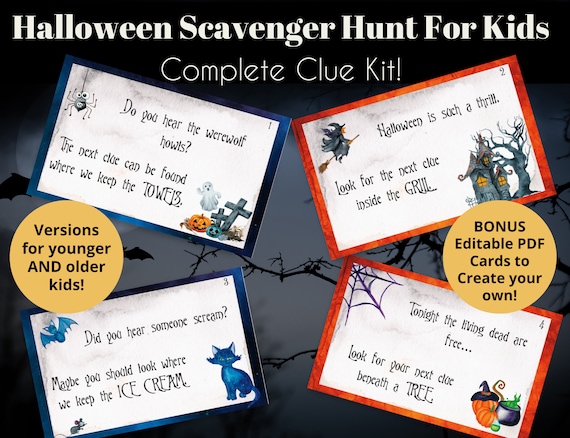 Halloween Scavenger Hunt for Kids Halloween Treasure Hunt - Etsy