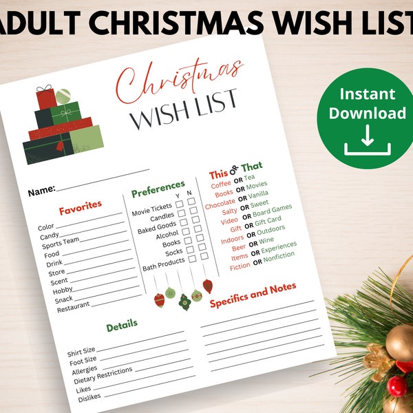 Christmas Wish List - Etsy