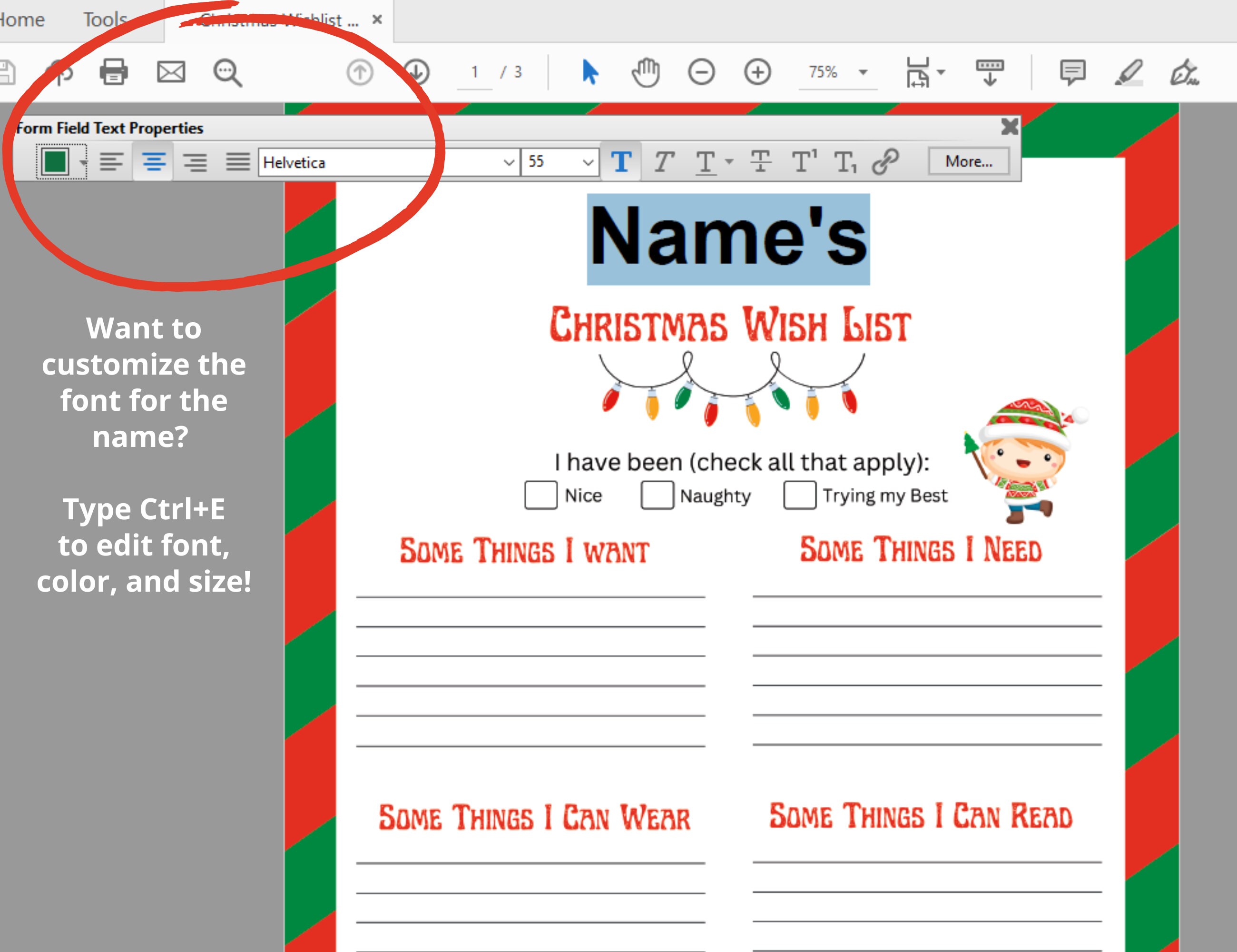 Editable Christmas Wish List Printable for Kids | Minimalist Christmas ...
