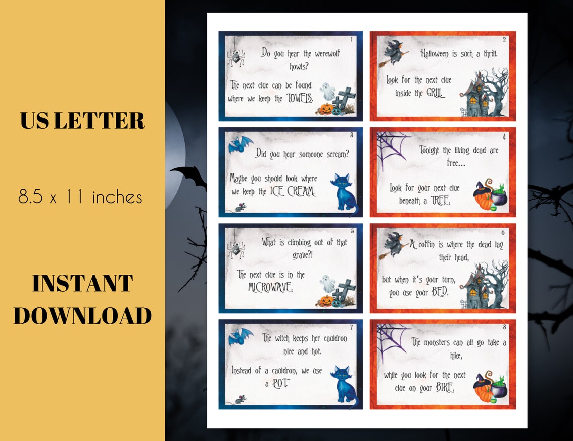 Halloween Scavenger Hunt for Kids Halloween Treasure Hunt - Etsy