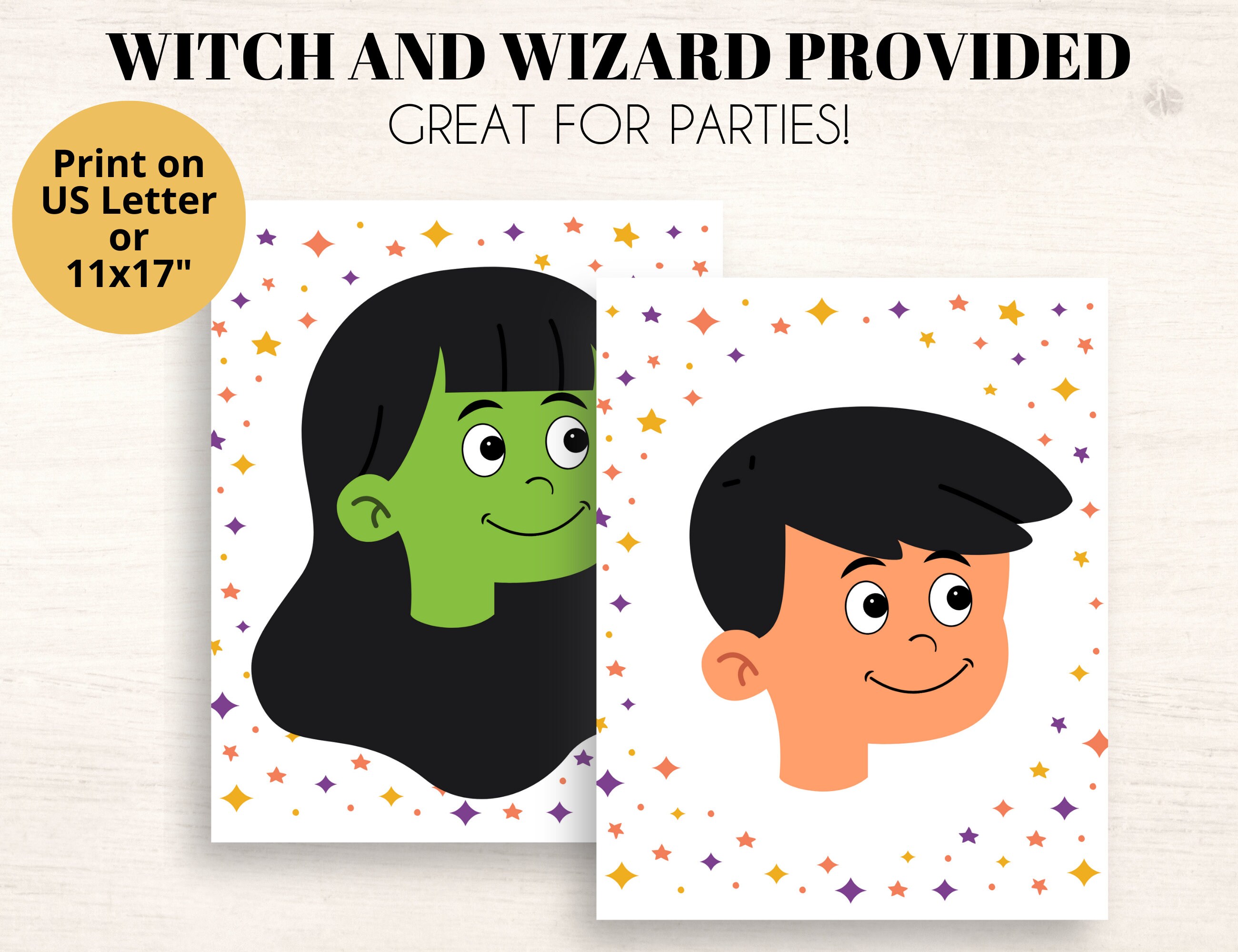 Pin the Hat on the Witch Game | Pin the Hat on the Wizard | Printable ...