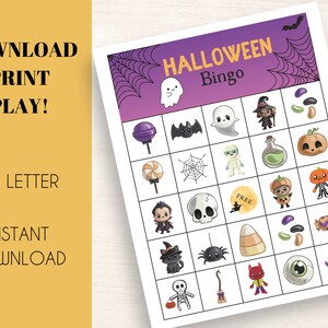 Halloween Bingo Cards With Chips | Halloween Bingo Printable | Bingo ...
