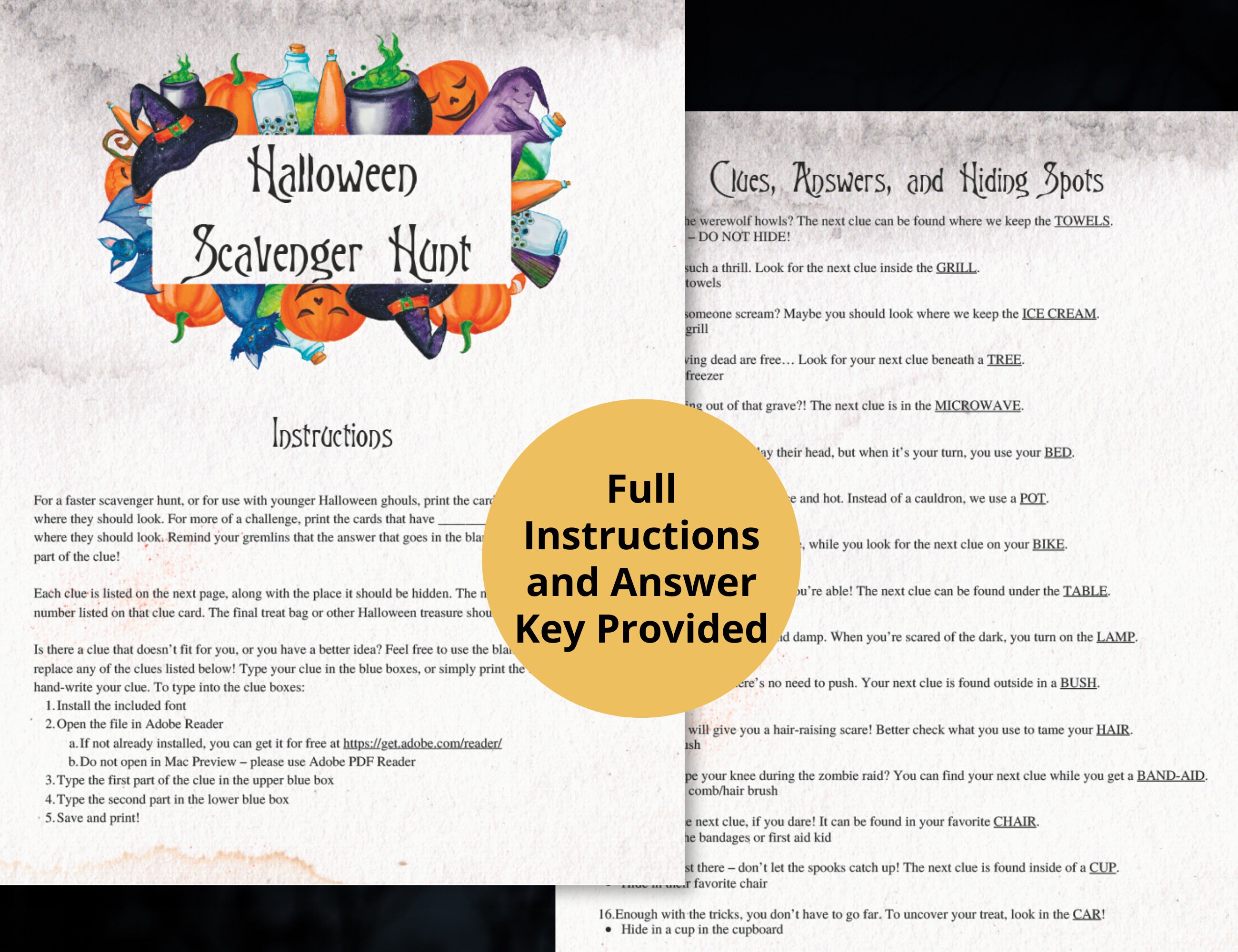 Halloween Scavenger Hunt for Kids Halloween Treasure Hunt - Etsy