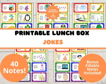 Printable Lunchbox Jokes for Kids Funny Lunch Bag Cards Back - Etsy ...
